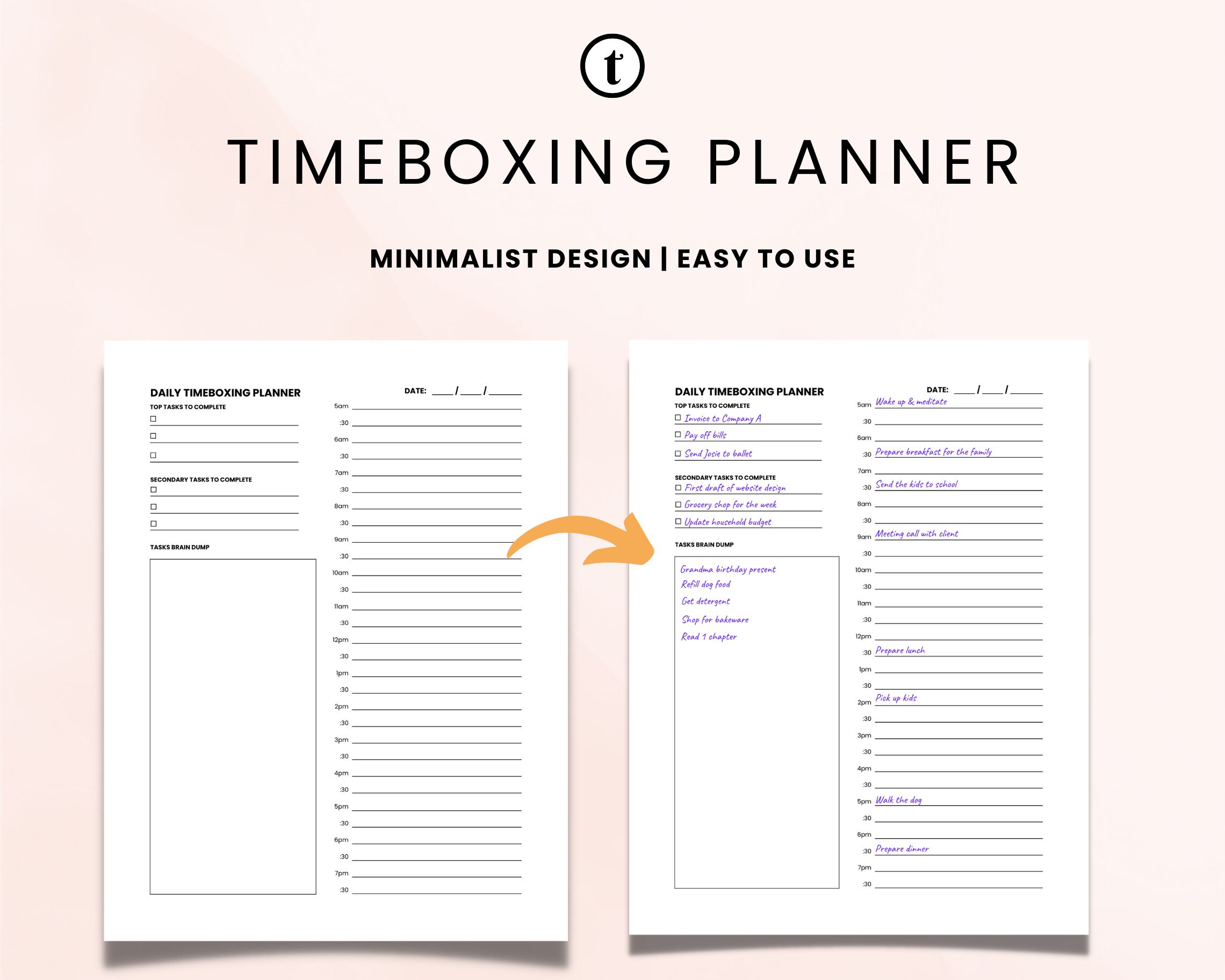 Time Box Planner | Time Blocking Planner Page, Daily Time Box, Time Box ...