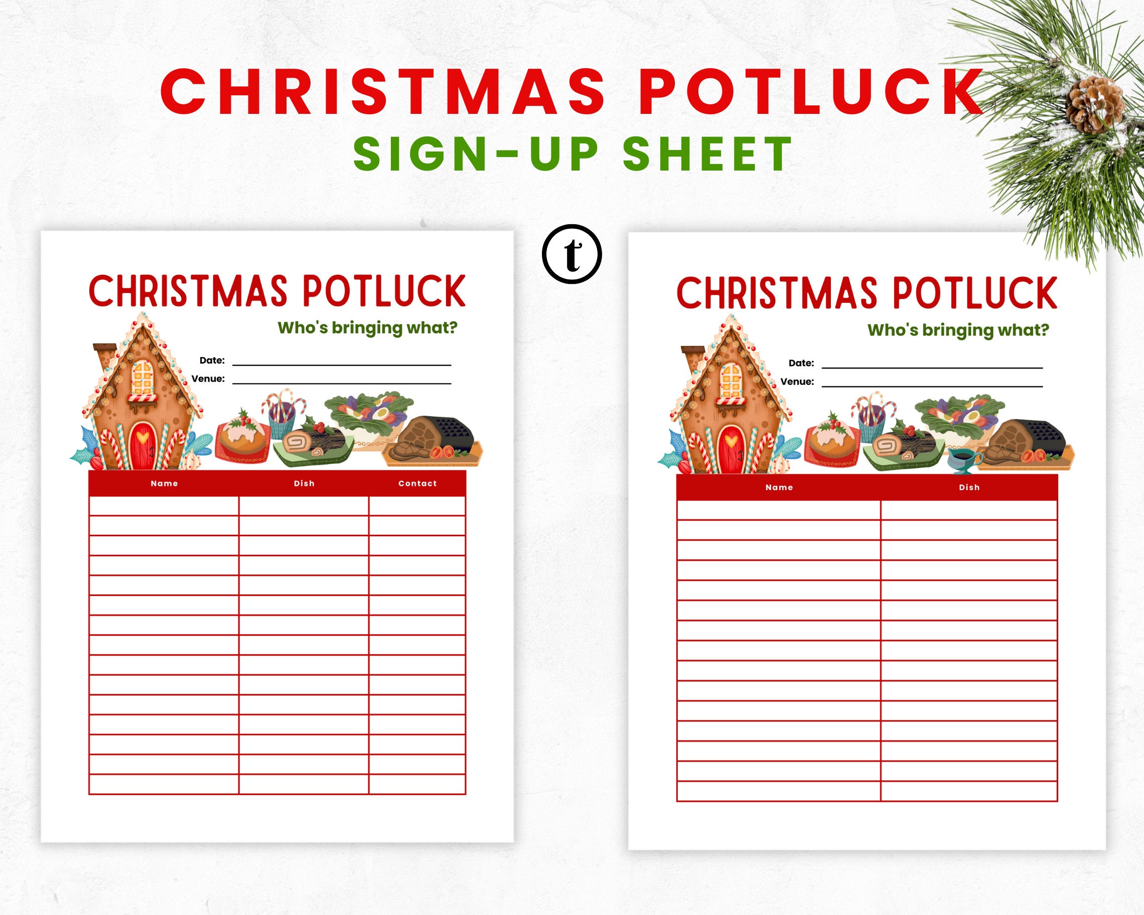 Christmas Potluck Sign up Sheet | Holiday Potluck, Christmas Party ...