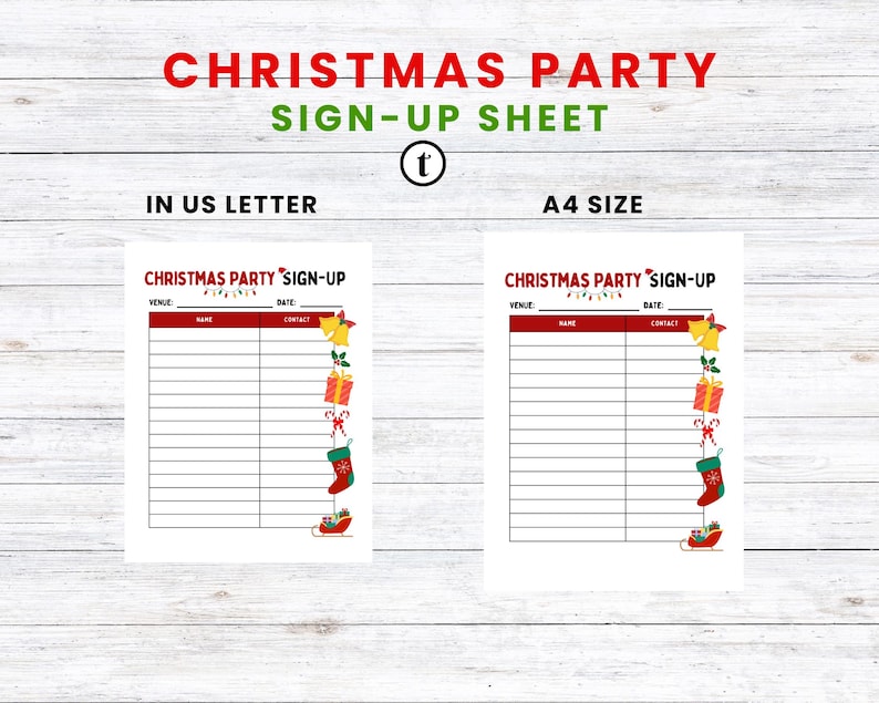 Christmas Party Sign-up Sheet | Christmas Potluck, Sign up Sheet, Party ...