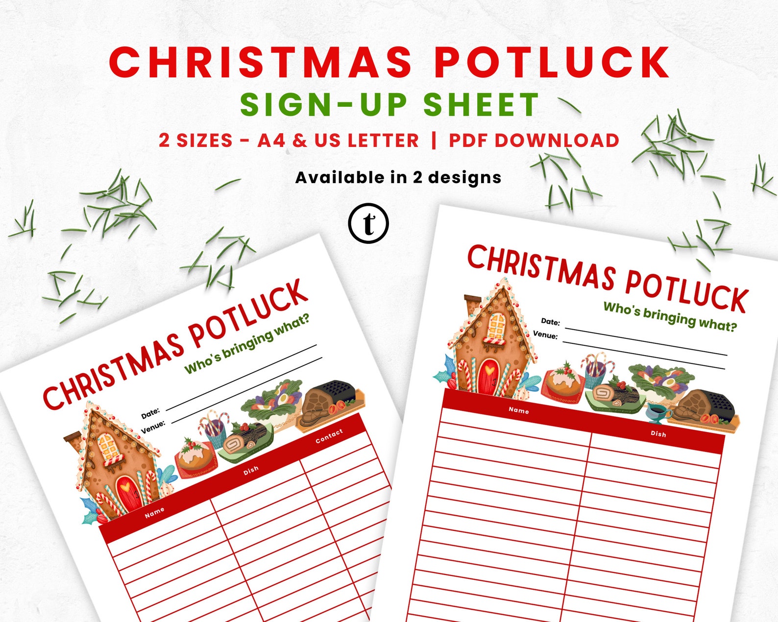 Christmas Potluck Sign up Sheet | Holiday Potluck, Christmas Party ...
