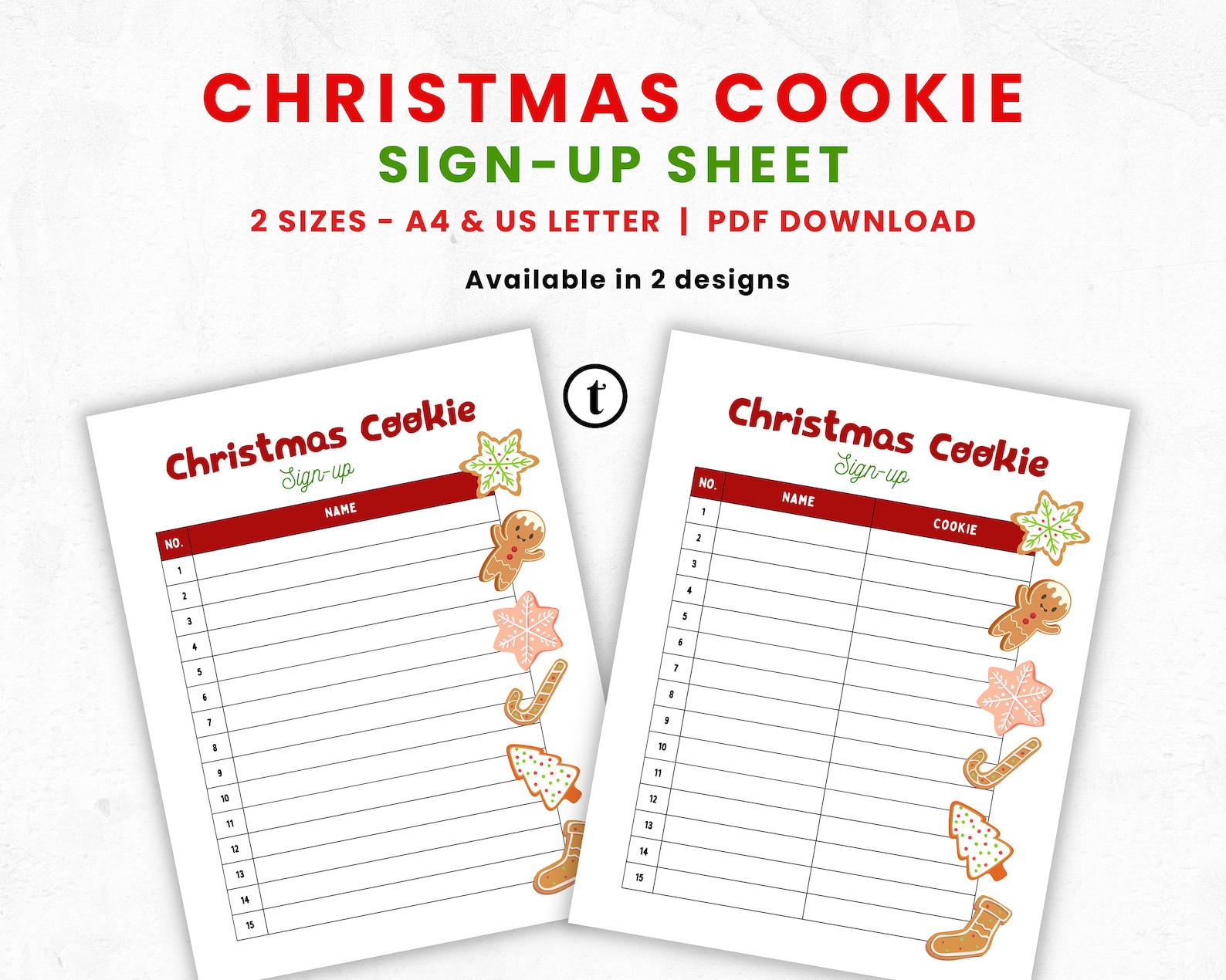 Christmas Cookie Sign up | Gift Exchange Sign up Sheet, Holiday Cookies ...