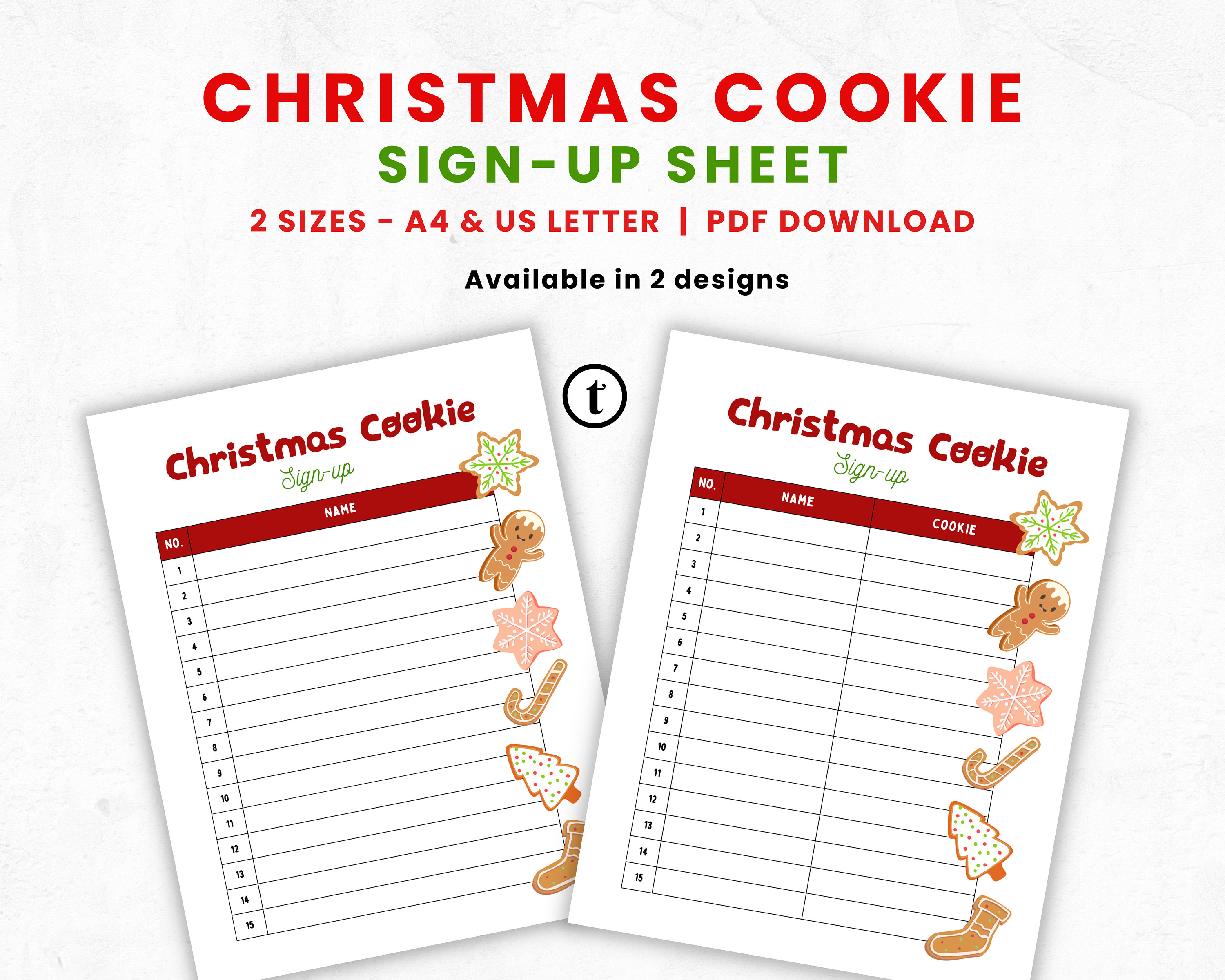 Christmas Cookie Sign up | Gift Exchange Sign up Sheet, Holiday Cookies ...