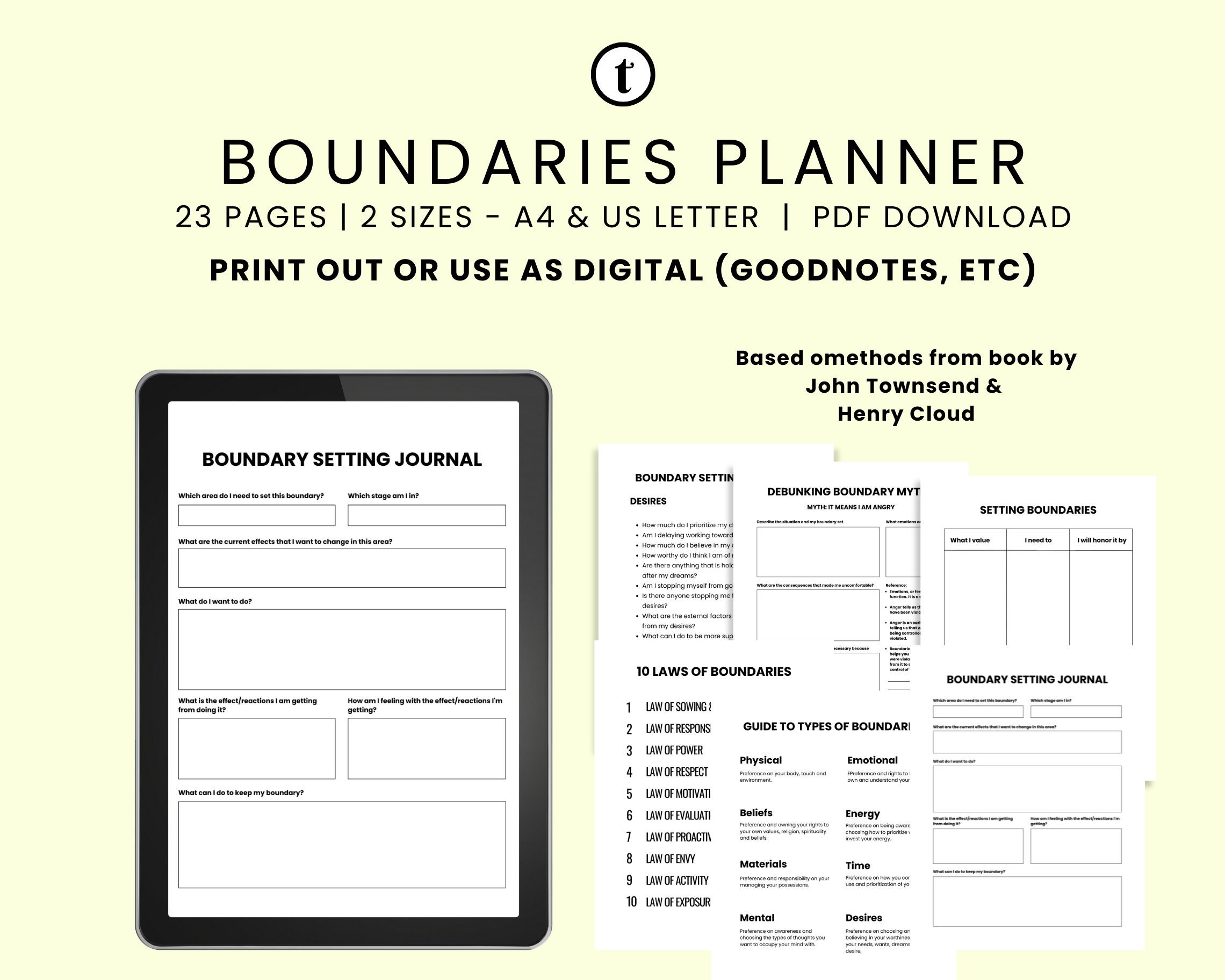 Boundaries Setting | Boundaries Journal | Boundaries Worksheets ...