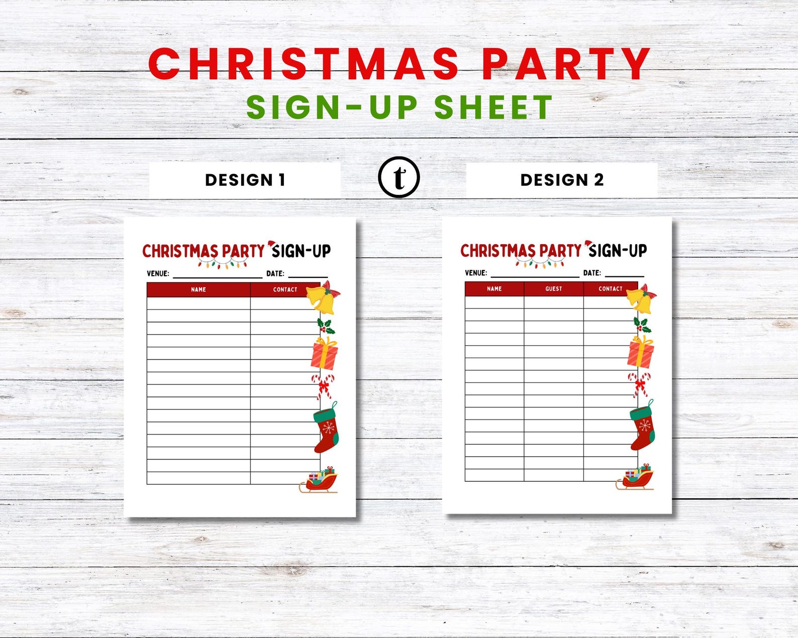 Christmas Party Sign-up Sheet Christmas Potluck, Sign up Sheet, Party ...