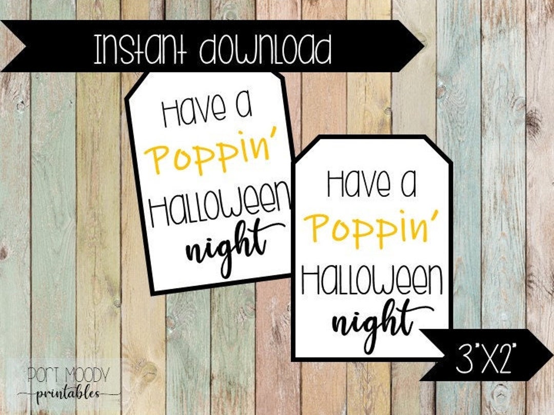 Have A Poppin Halloween Night Halloween Gift Tag for Teachers - Etsy