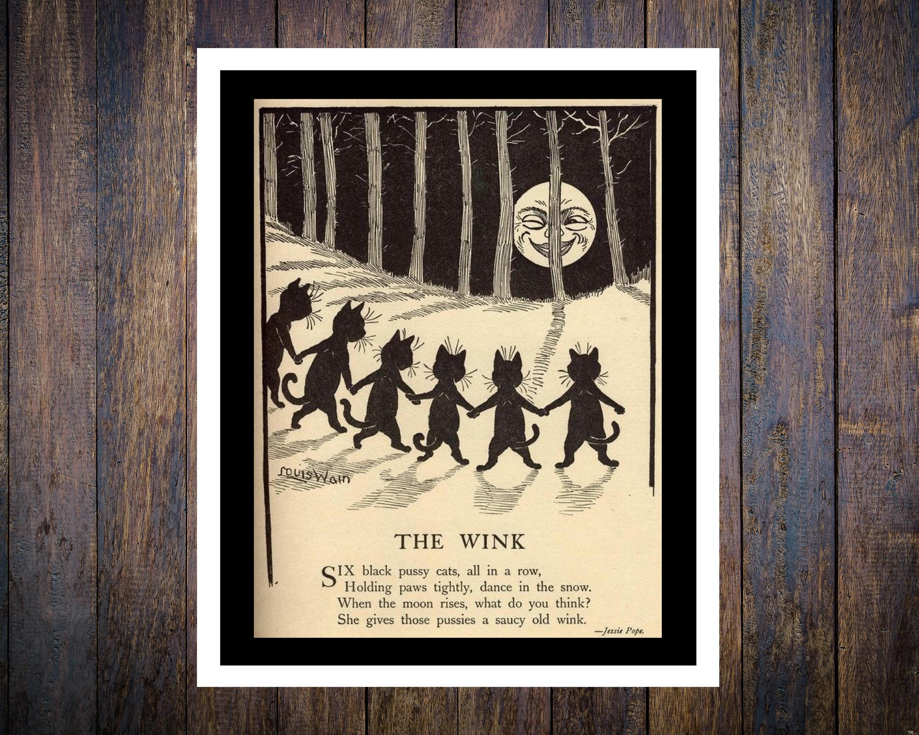 Louis Wain Illustration for the Wink by Jessie Pope. Wall - Etsy