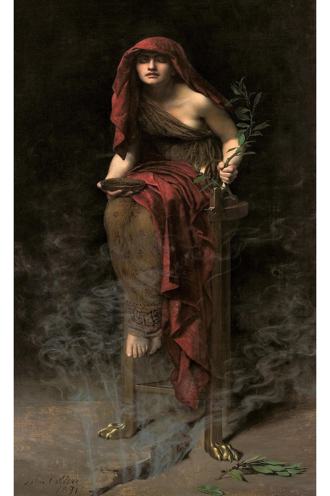John Collier, Priestess of Delphi 1891. Dark Academia Wall Decor Art ...