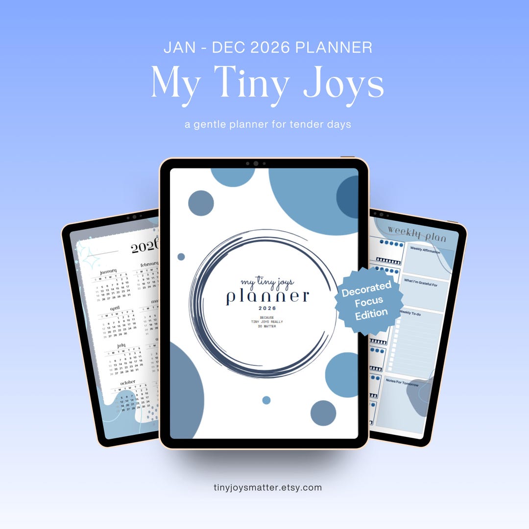 2026 Decorated My Tiny Joy Planner - Blue Digital/printable Planner - Etsy