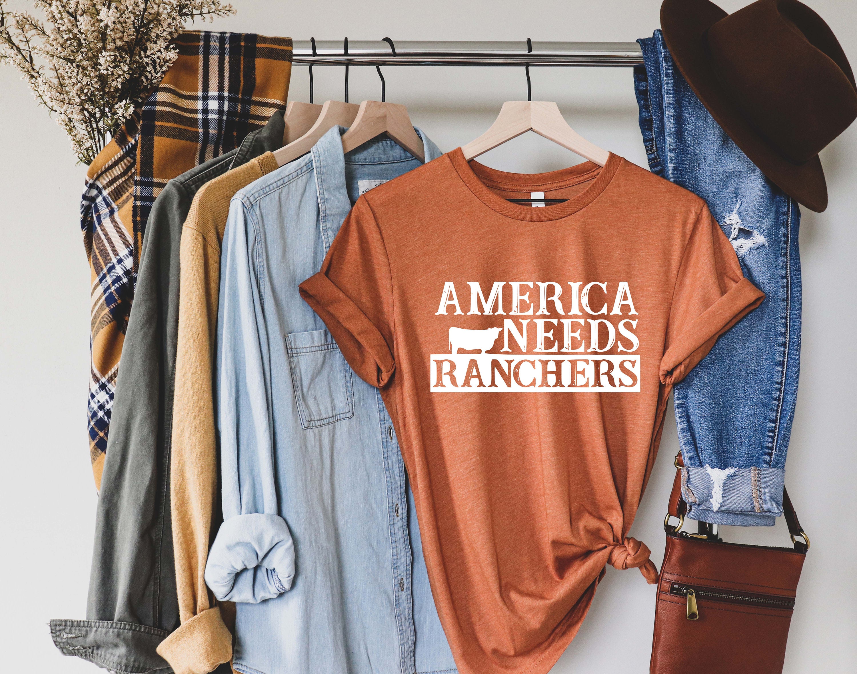 America Needs Ranchers Shirt Cattle Rancher Tshirt Cow Shirts Cattle ...
