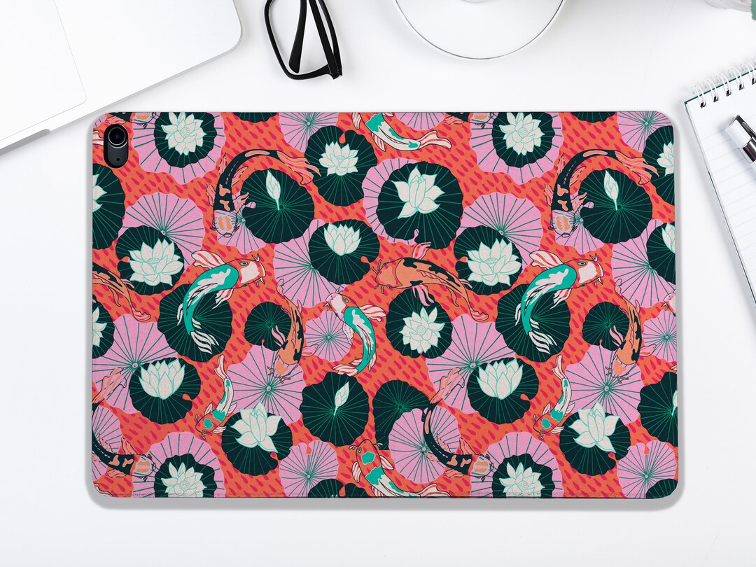 Japanese Fish iPad Case With Pencil Holder Pro 11 in Mini 5 7.9" 10.2 ...