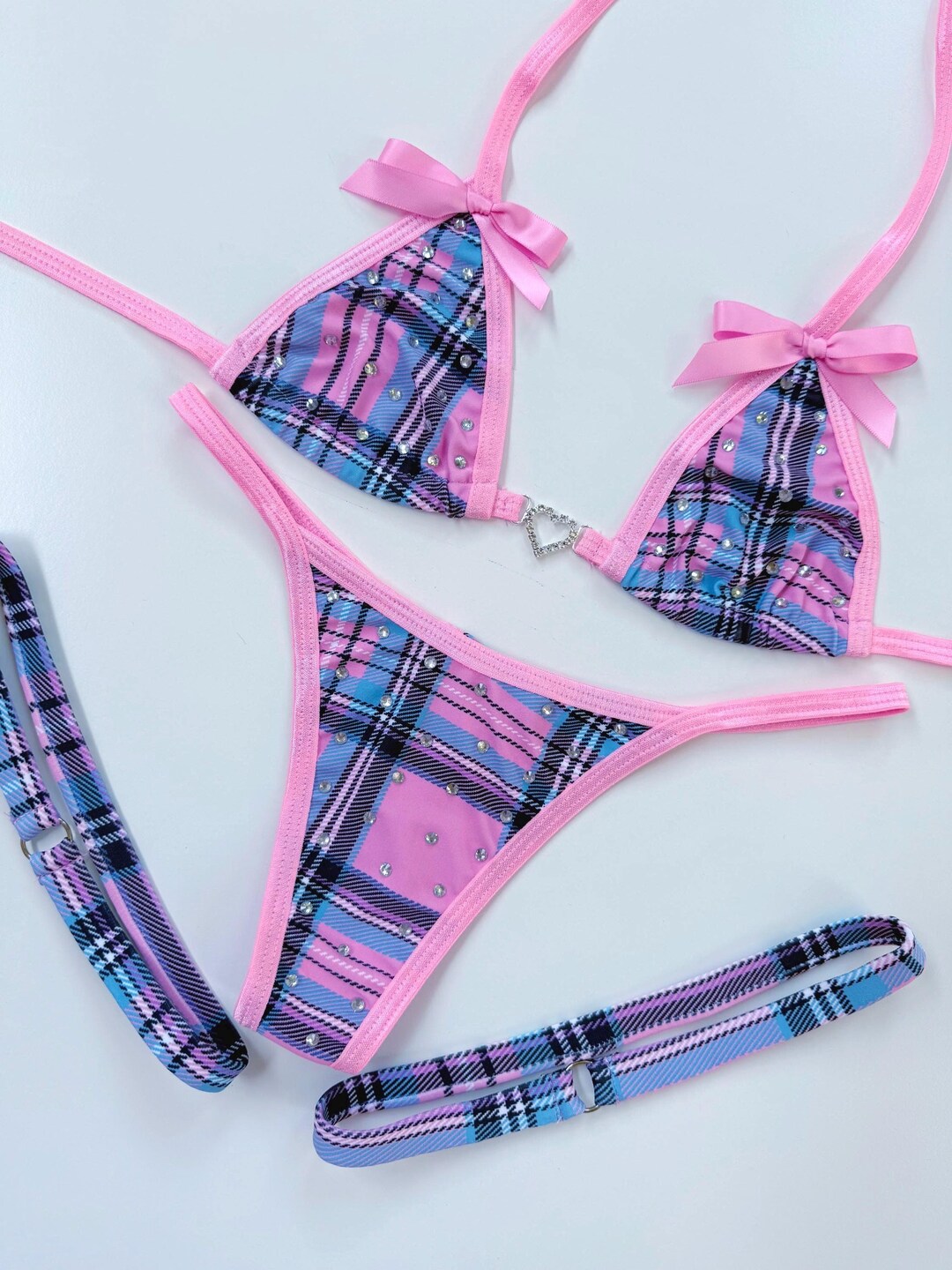 2 Pieces Set Exotic Dancewear, Stripper Outfits, Rave Outfit, Micro ...