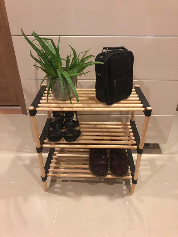 Wood Modular 3 Shelf Functional Organizerwooden Shoe Rack | Etsy
