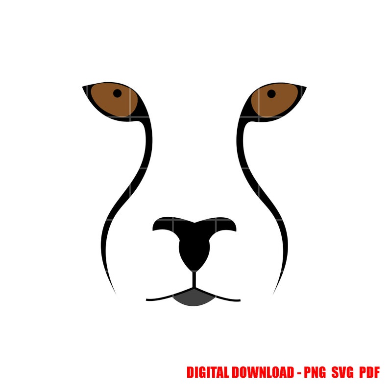 CHEETAH SVG / Clip Art / Cricut / Silhouette Cheetah Face Illustration ...