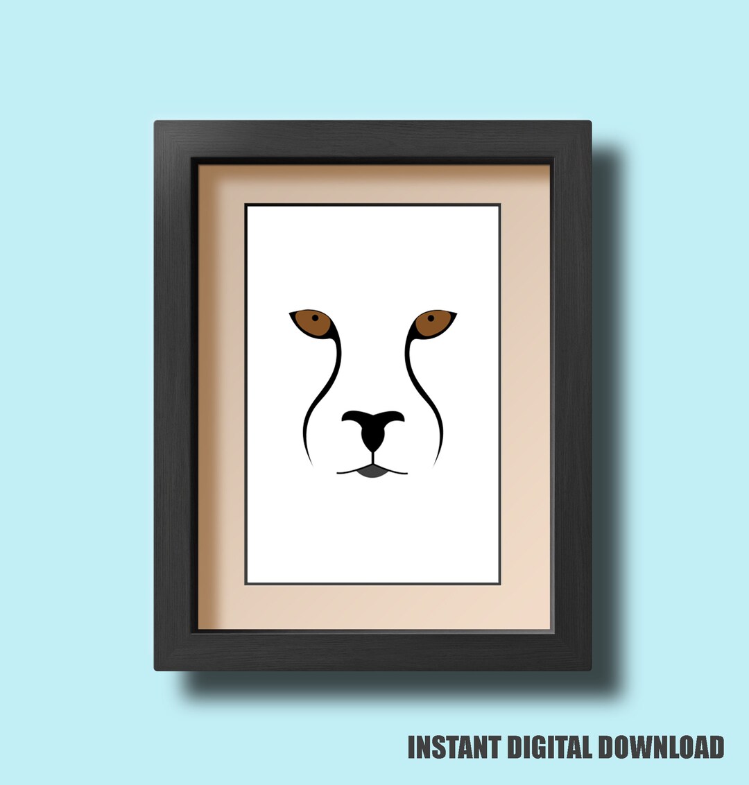 CHEETAH SVG / Clip Art / Cricut / Silhouette Cheetah Face Illustration ...