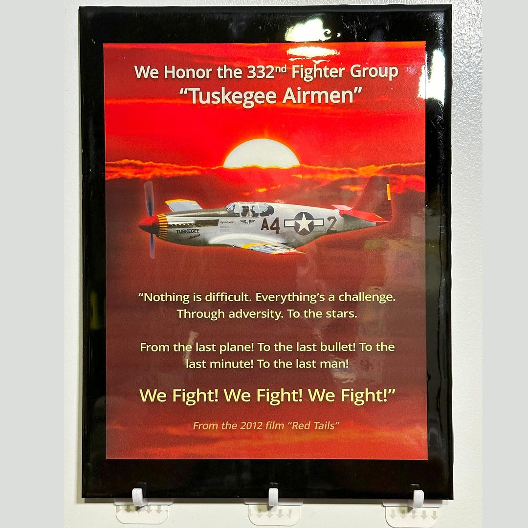 Motivational Tuskegee Airmen Tribute - Handcrafted Wall Art for History ...