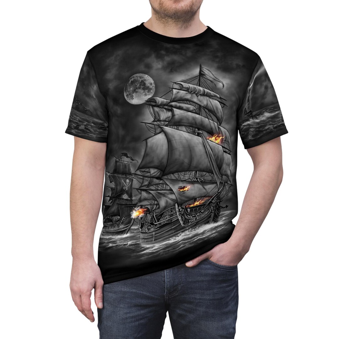 Pirate Ship Vs. Economy Tee - Nautical Trendy Summer Graphic Shirt ...