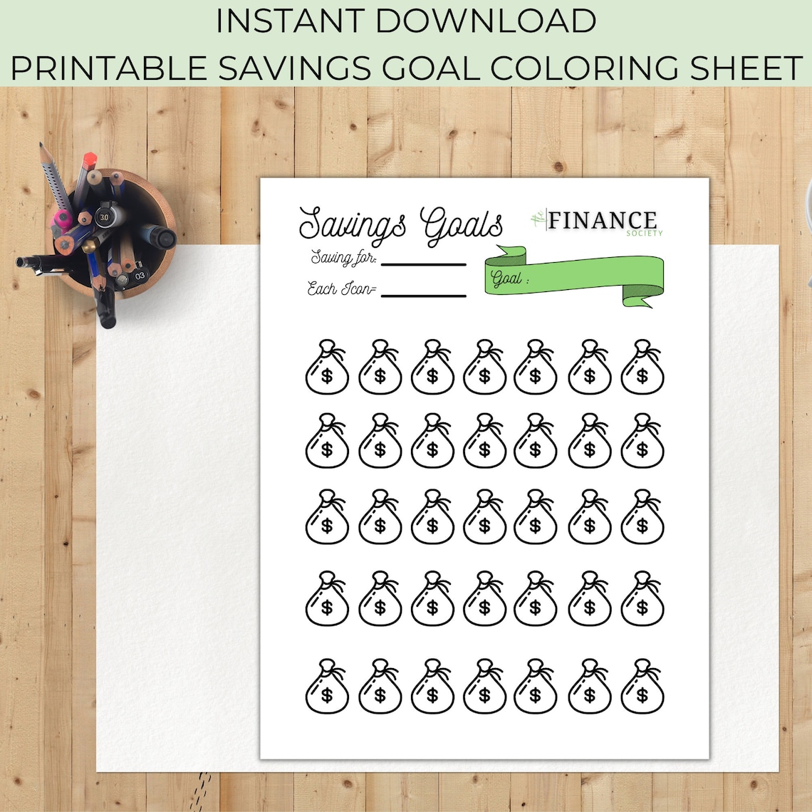 Savings Coloring Sheet Printable | Coloring Sheet | Savings Challenge ...