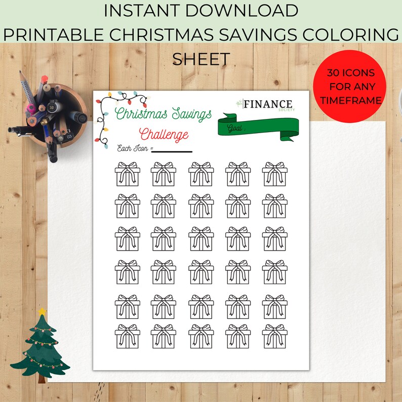 Christmas Savings Coloring Sheet Printable - Etsy
