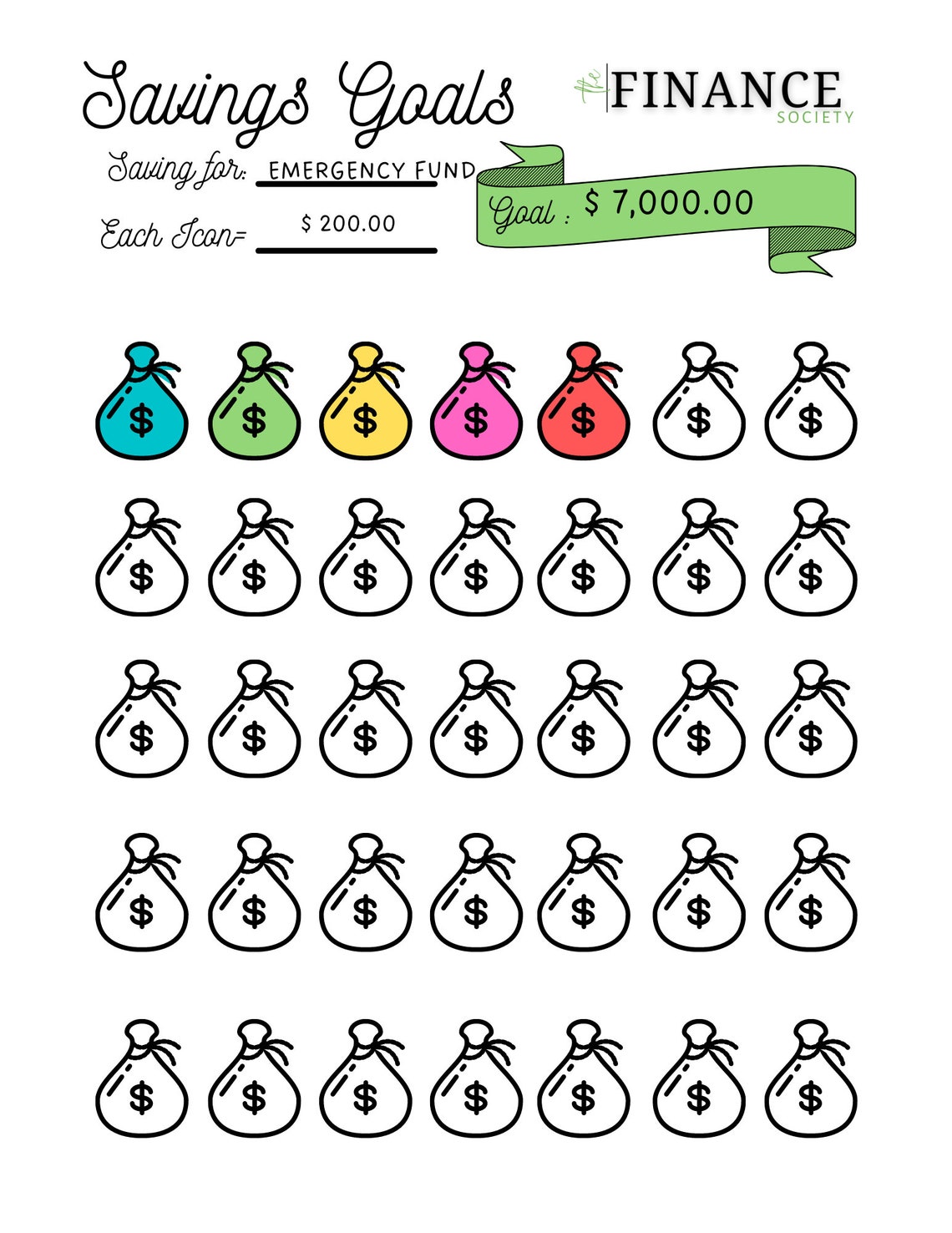 Savings Coloring Sheet Printable | Coloring Sheet | Savings Challenge ...