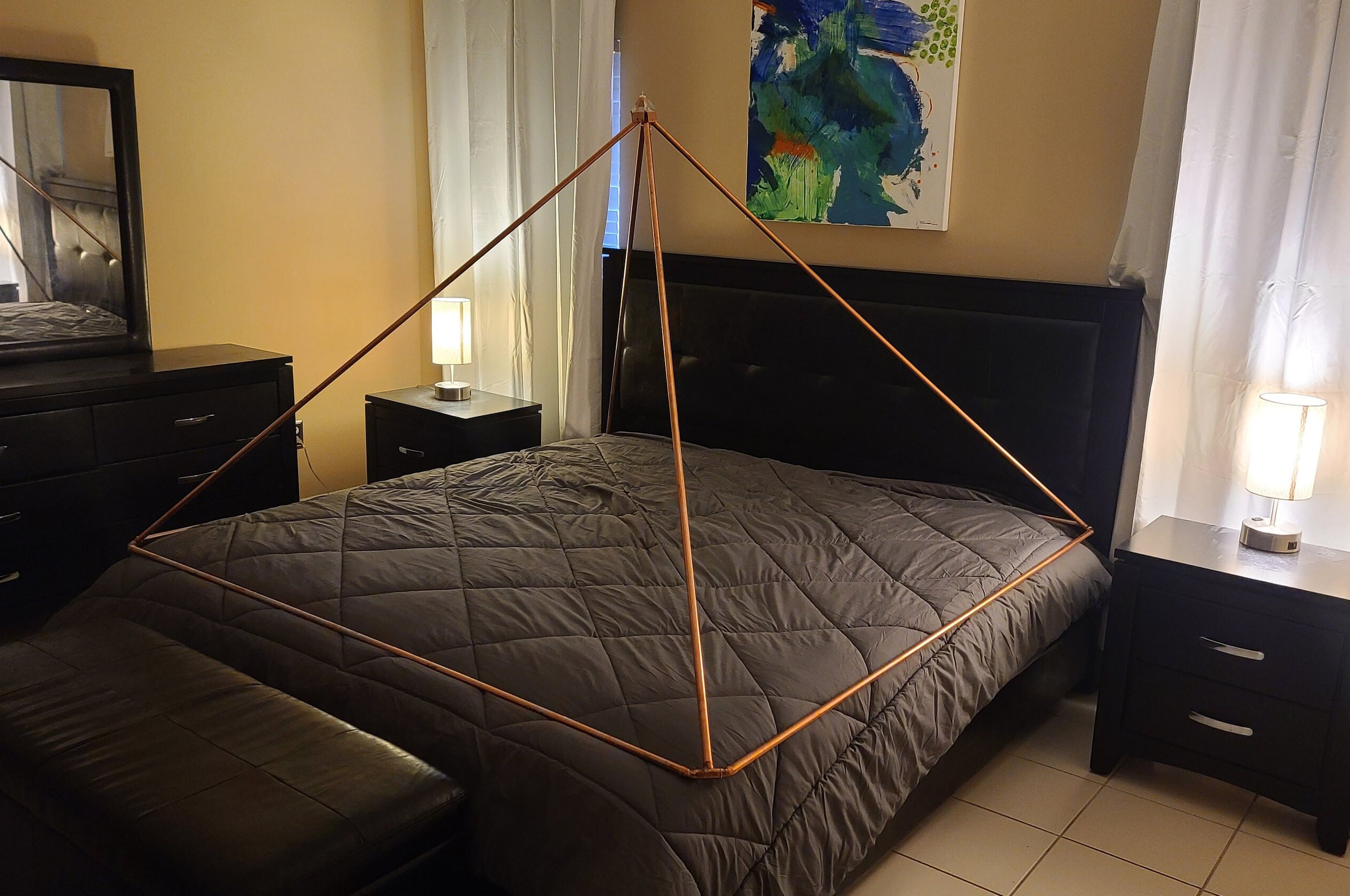 1/2 Inch Crystal Top GIZA Copper Meditation Pyramid 51.85 Degree ...