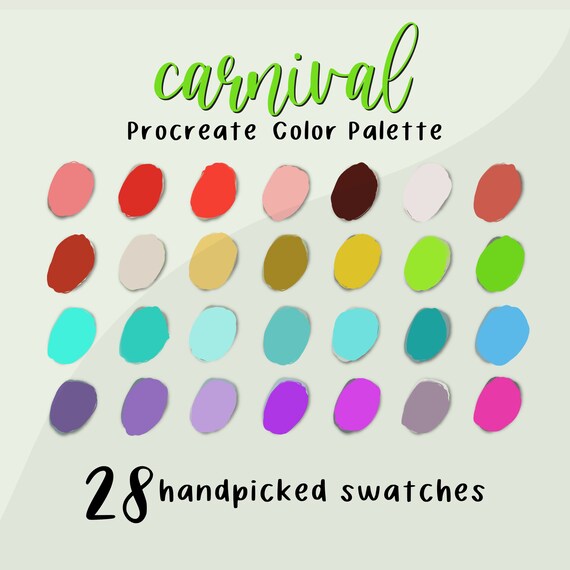 Carnival Color Palette For Procreate Procreate Color Swatch Etsy