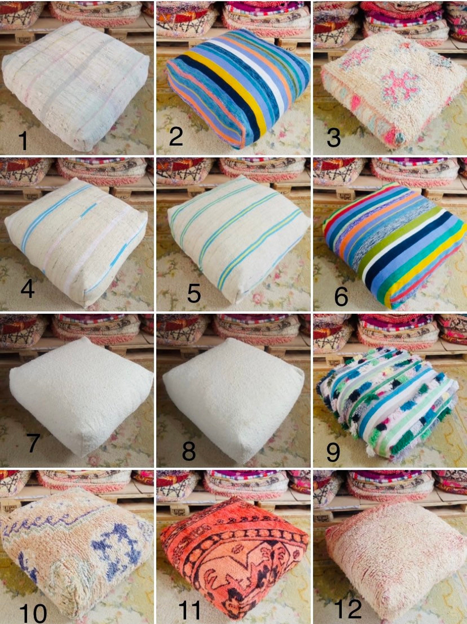 Kilim Pouf multi Color Moroccan Pouf.vintage Pouf .beni - Etsy