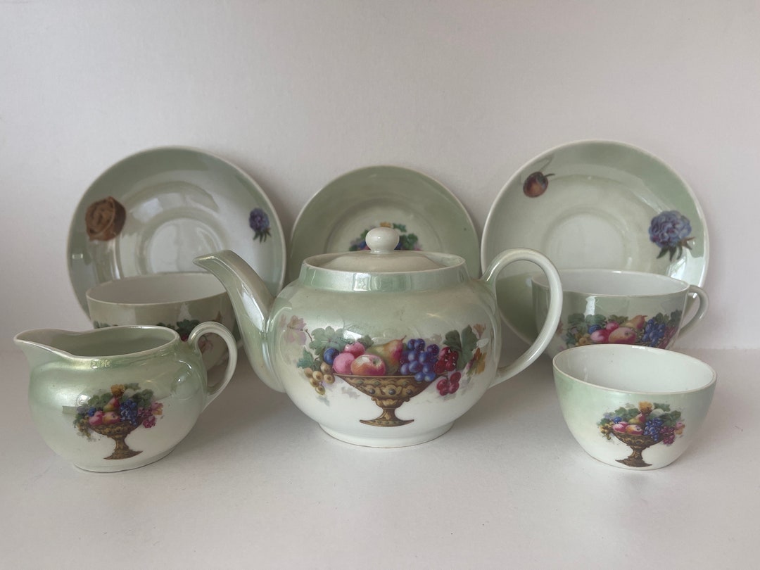 Vintage “tea for Two” Tea Set , Lustre Fruit & Basket Pattern ...