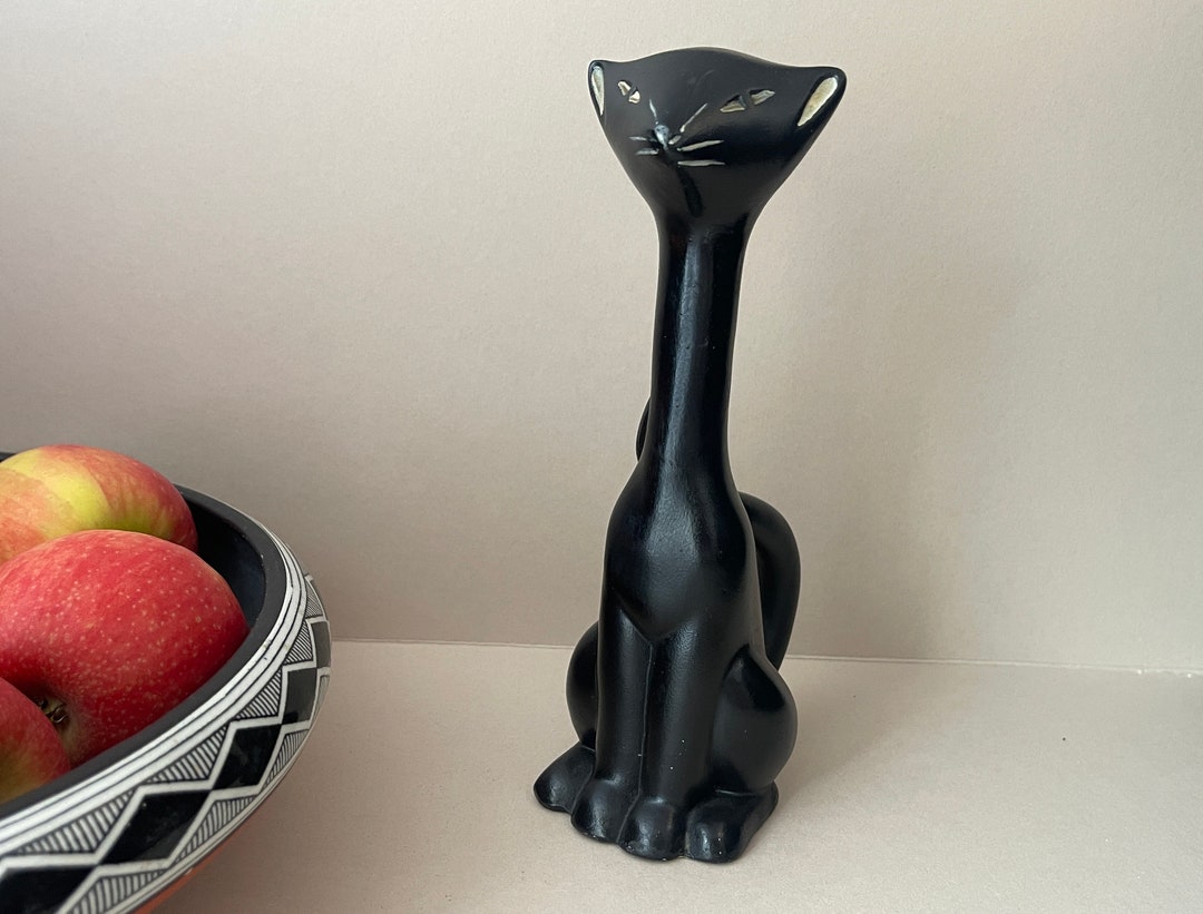 1950’s Chalkware Black Cat Figurine by Duron – *rare* - Etsy