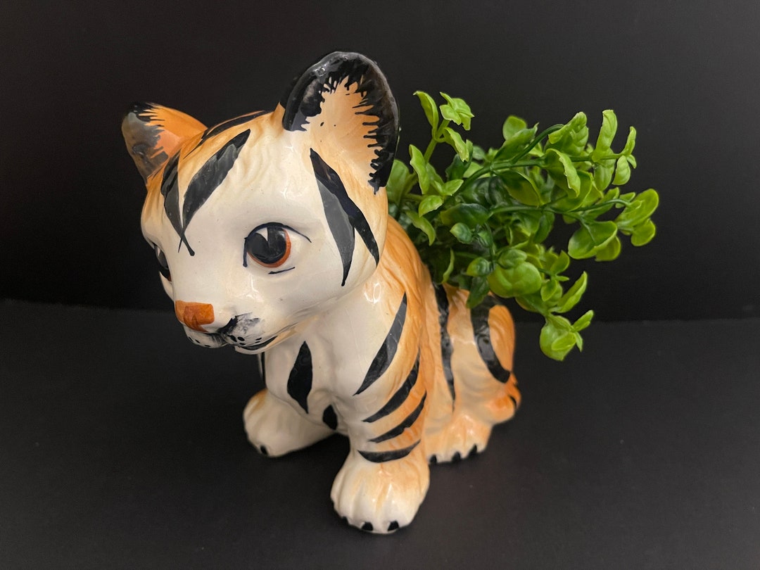 Mid Century Tiger Cub Indoor Planter / Herb Planter - Etsy