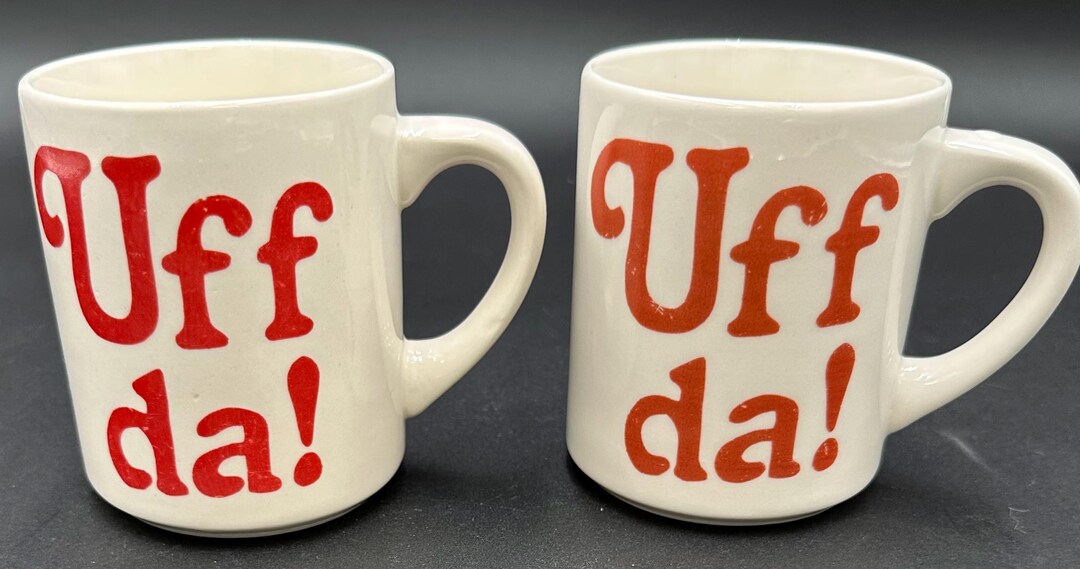 Uff Da! Vintage Pair Coffee Cups / 10 Ounce Mug Funny Gift for ...