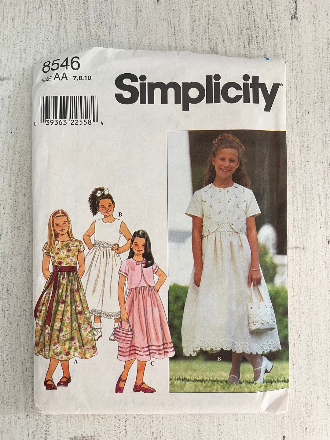 Simplicity 8546 Girls' Dress, Jacket and Bag Uncut Pattern / 2000s ...