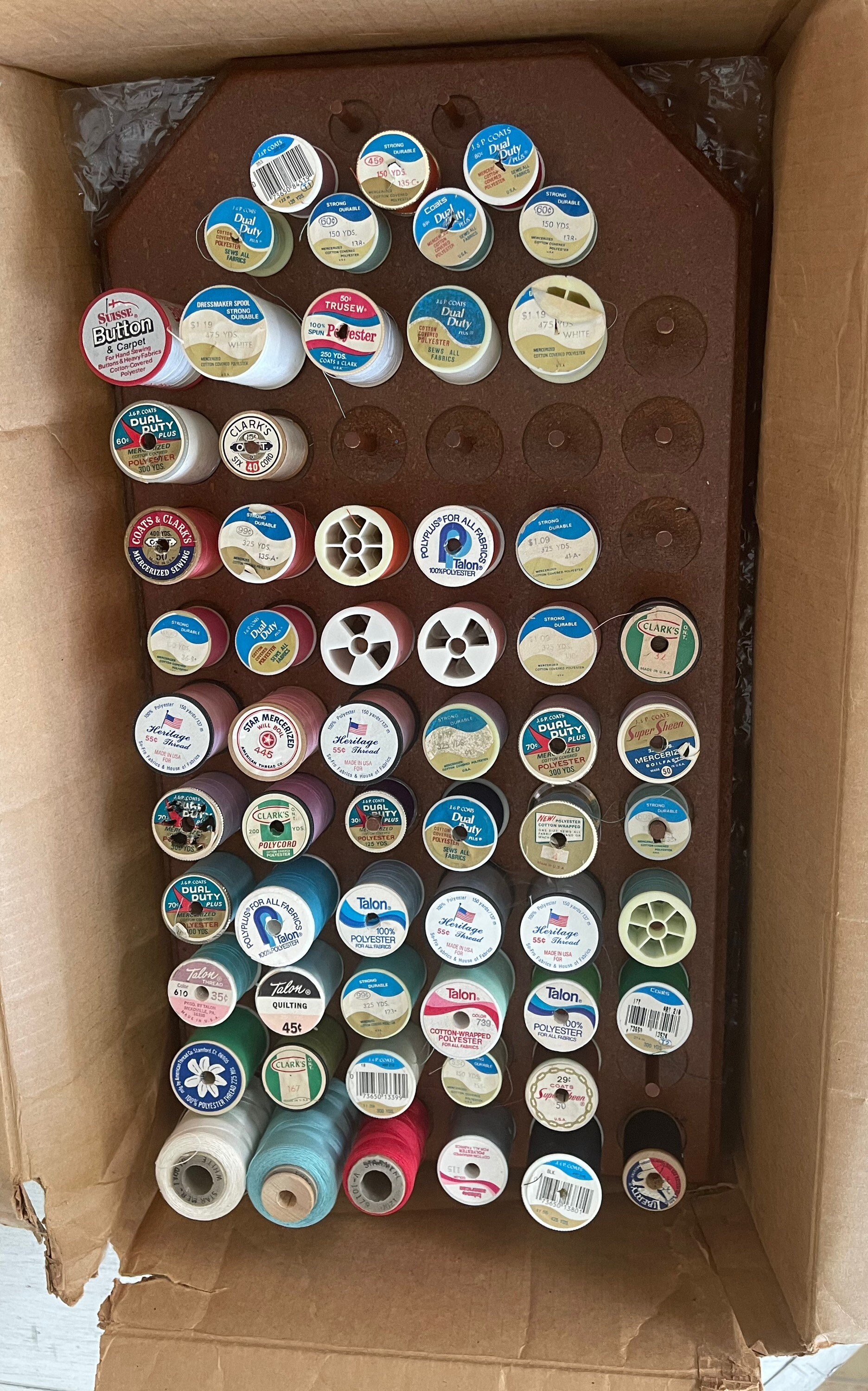 Vintage A. B. Enterprises 1975 Wooden Thread Wall Hanging / Holds 60 ...