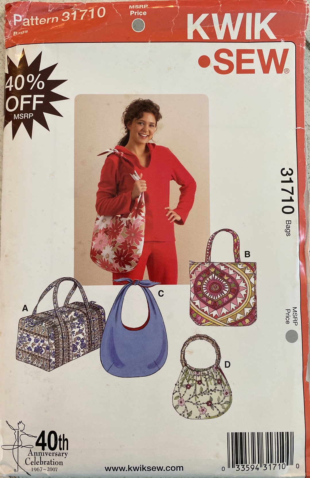 Kwik & Sew 31710 Uncut Bag Pattern / 2006 / Bag Pattern With - Etsy