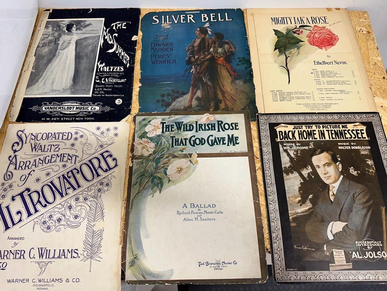 Vintage Sheet Music Bundle Lot of 42 /antique Ephemera for Framing ...