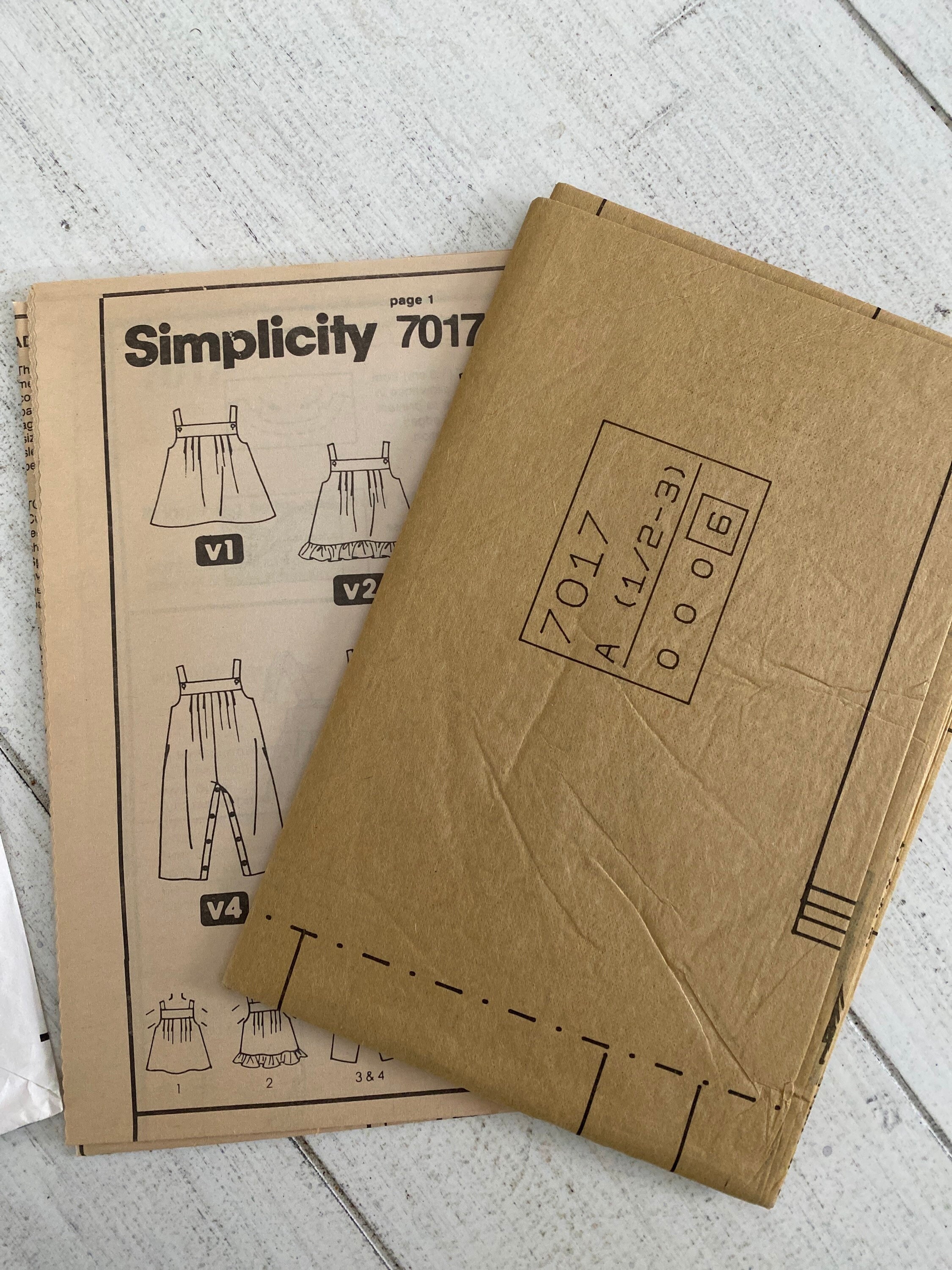 Simplicity 7017 Uncut Vintage Toddler Size A / Size Half to Size 3 ...