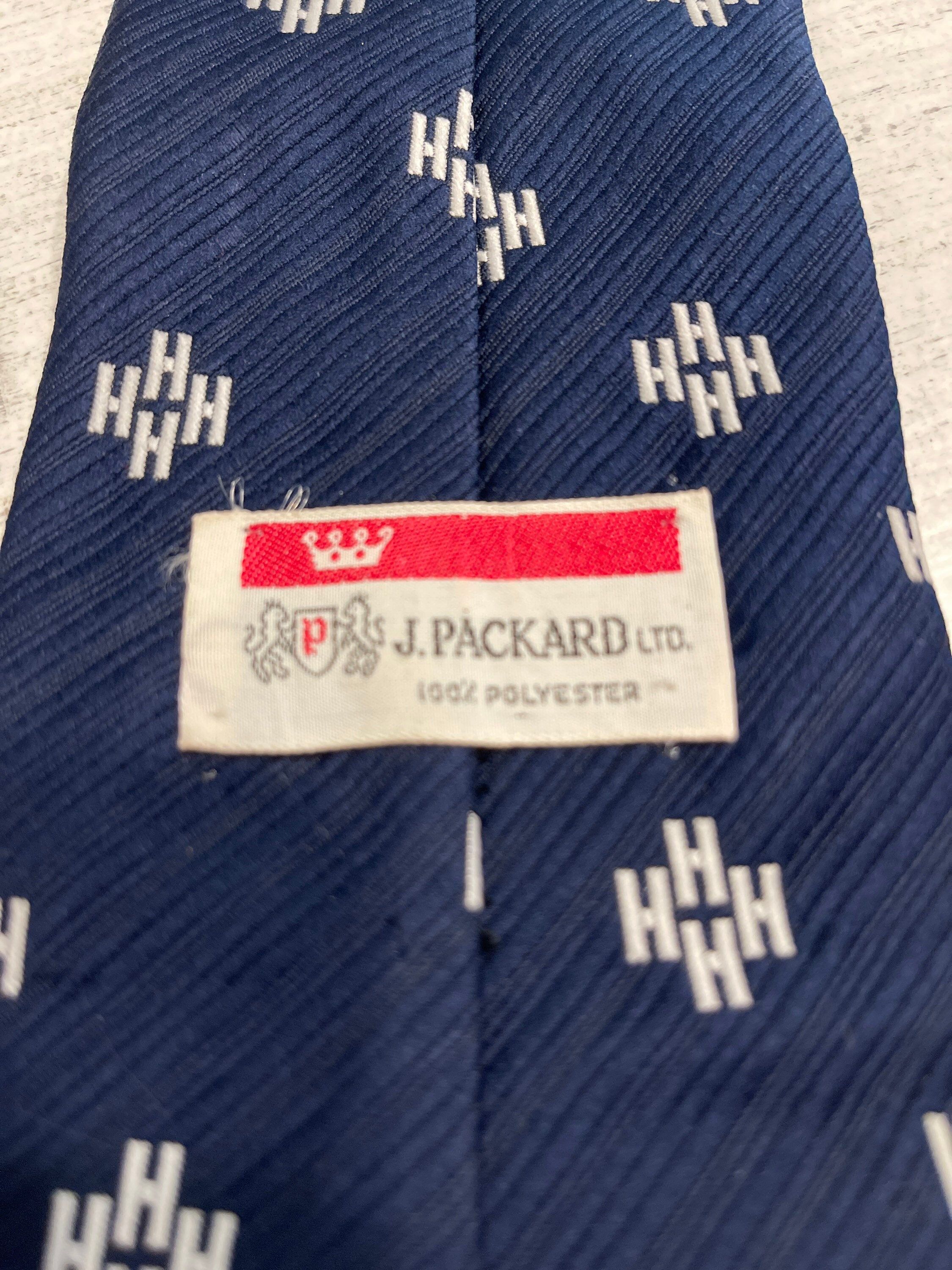 Vintage J Packard Extra Wide Tie Made in USA / Polyester Navy / MOD Mcm ...