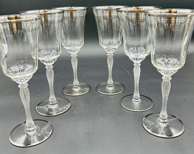 Libbey Vesta Platinum Water Goblets Set of 6 / Libbey Water Goblets ...