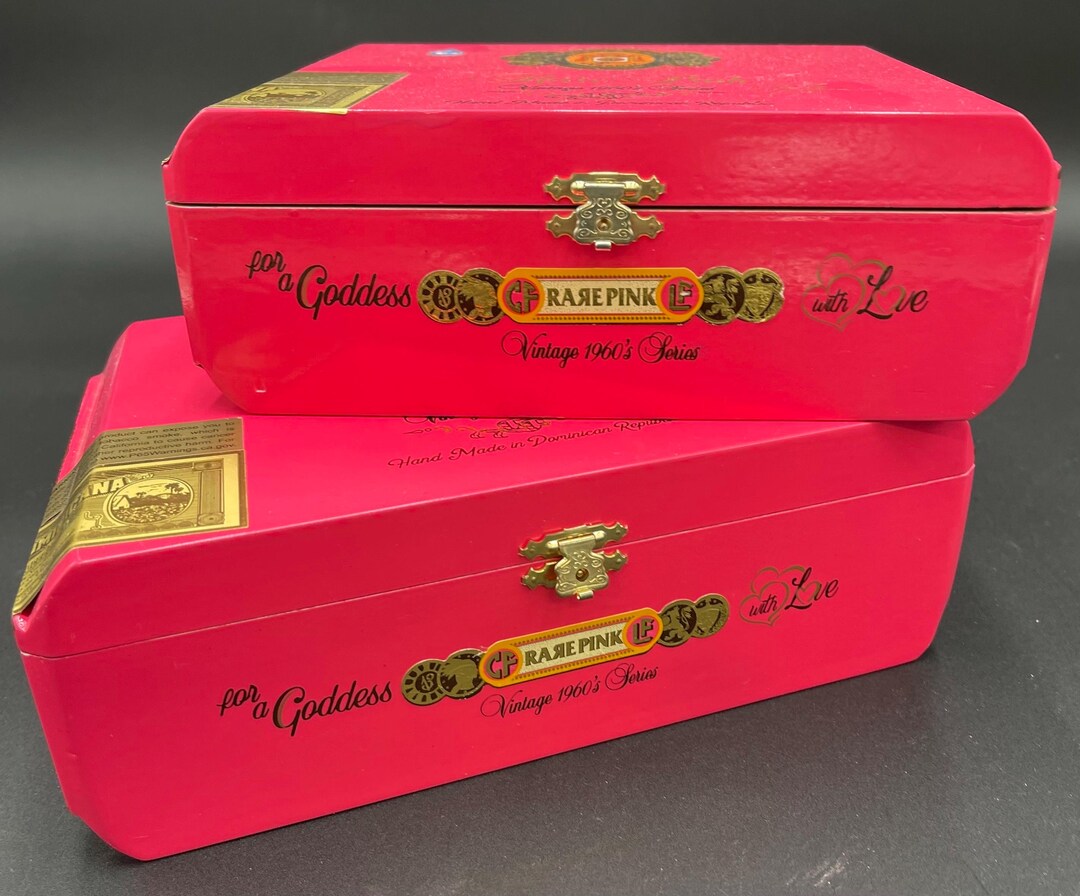 Rare Pink Cigar Box / Work of Art Vintage 1960s Series Large Unique ...