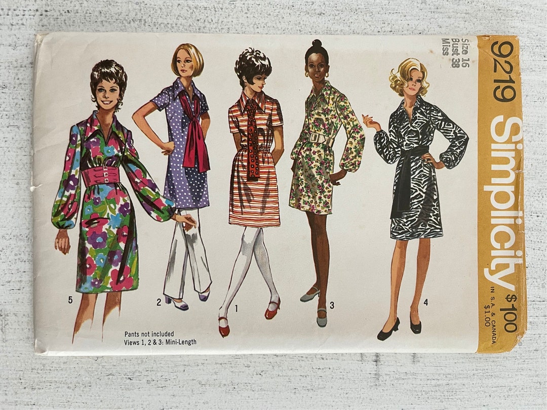 Simplicity 9219 Uncut Vintage Pattern Size 16 Bust 38 / 1970 / Petites ...