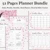 Abstract Pink Planner Printable, Daily, Weekly, Monthly, Mood Tracker ...