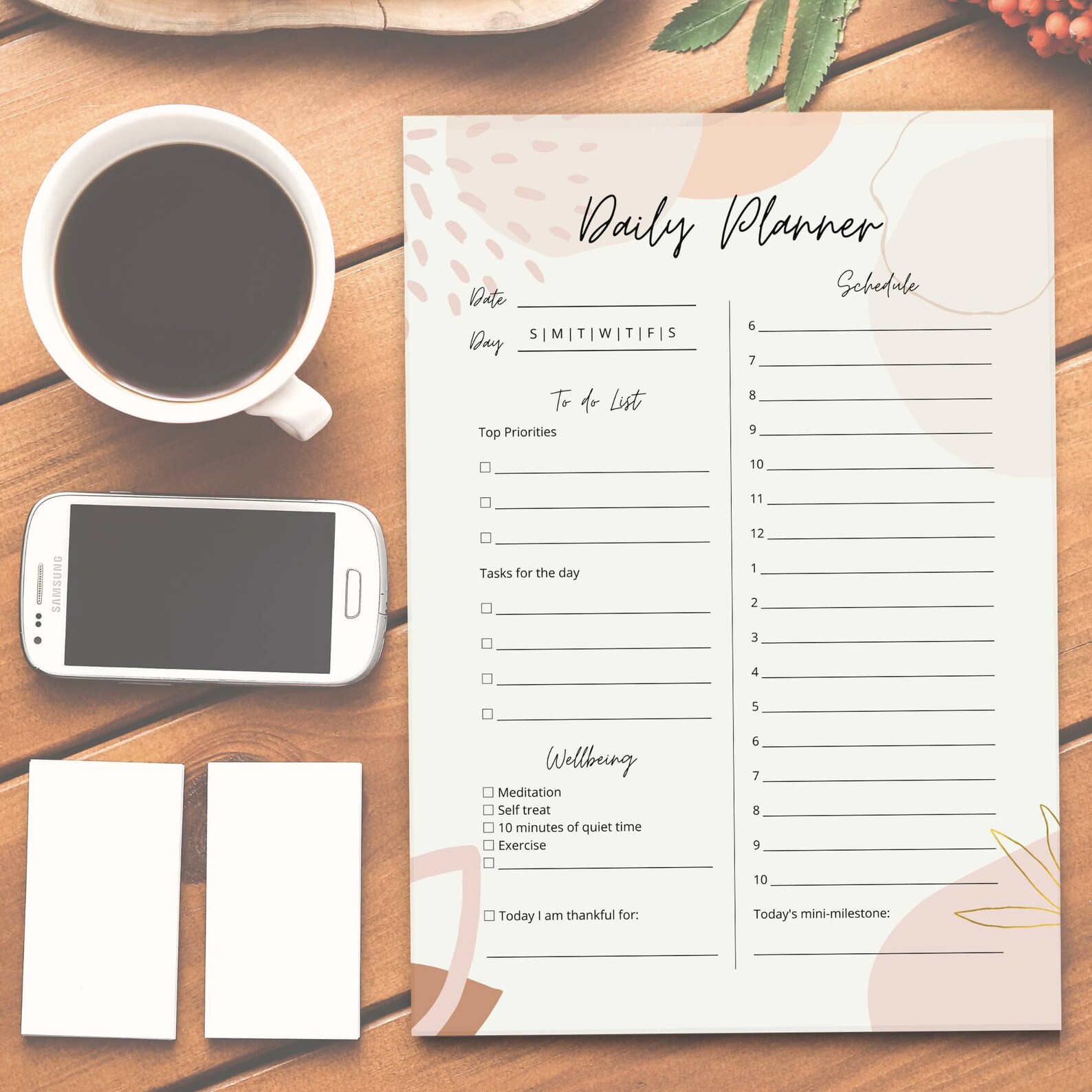 Abstract Pink Planner Printable Daily Weekly Monthly Mood - Etsy