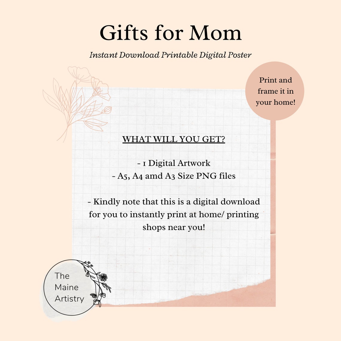 Mum Quote Printable, Mother's Day Quote, Wall Decor, Digital Download ...