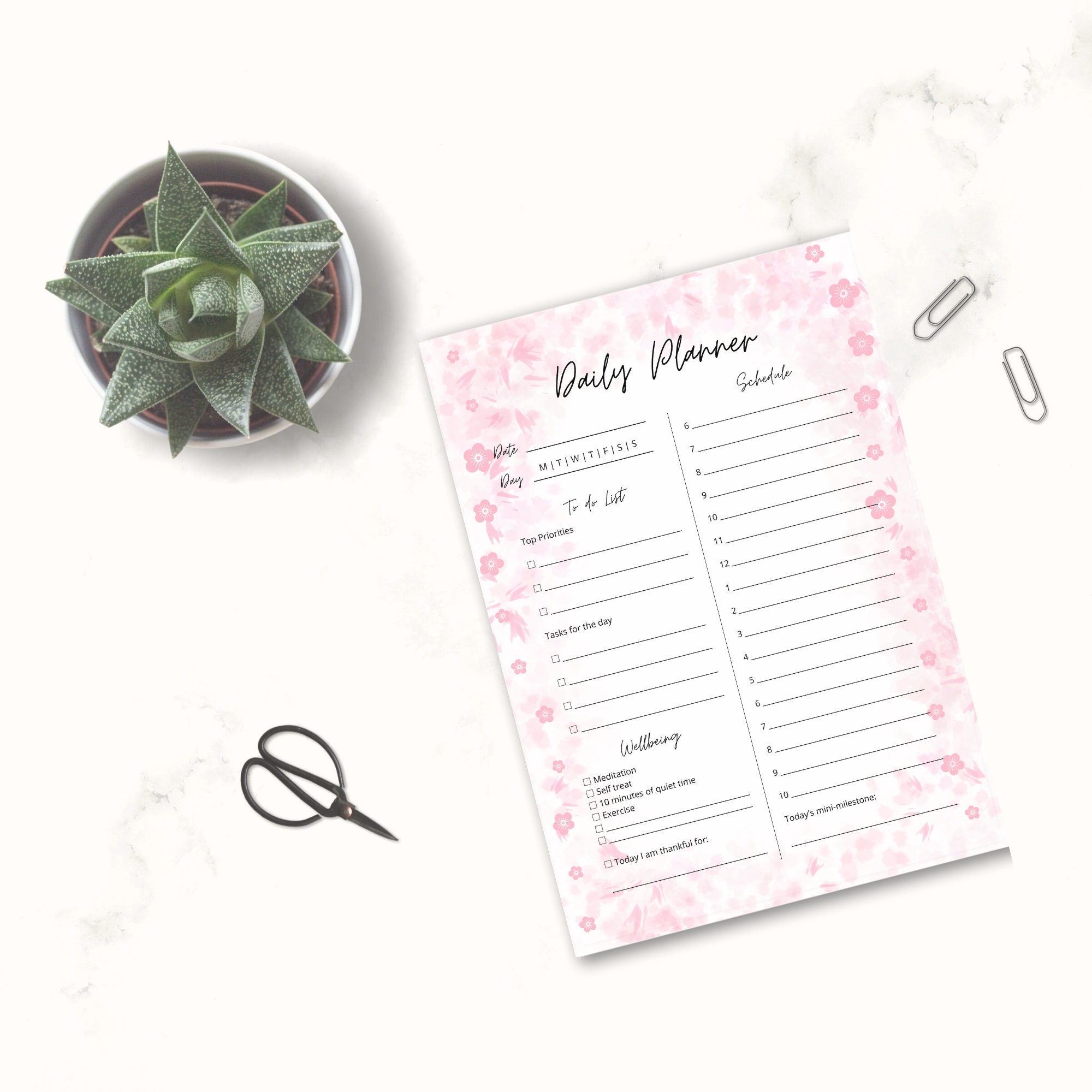 Cherry Blossom Sakura Pink Planner Printable, Daily, Weekly, Monthly ...