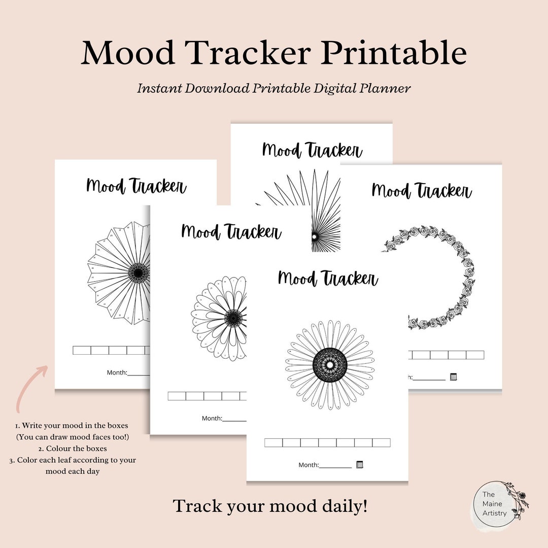 Mood Tracker Printable Bundle Pack, Instant Download, Digital Print ...