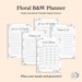 Floral B&W Planner Printable Daily Weekly Monthly Mood - Etsy