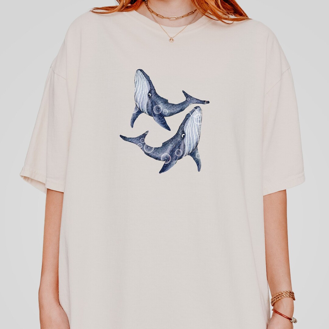 Comfort Colors Whale Shirt, Orcas Shirt, Ocean Shirt, Beach Blue Whale ...