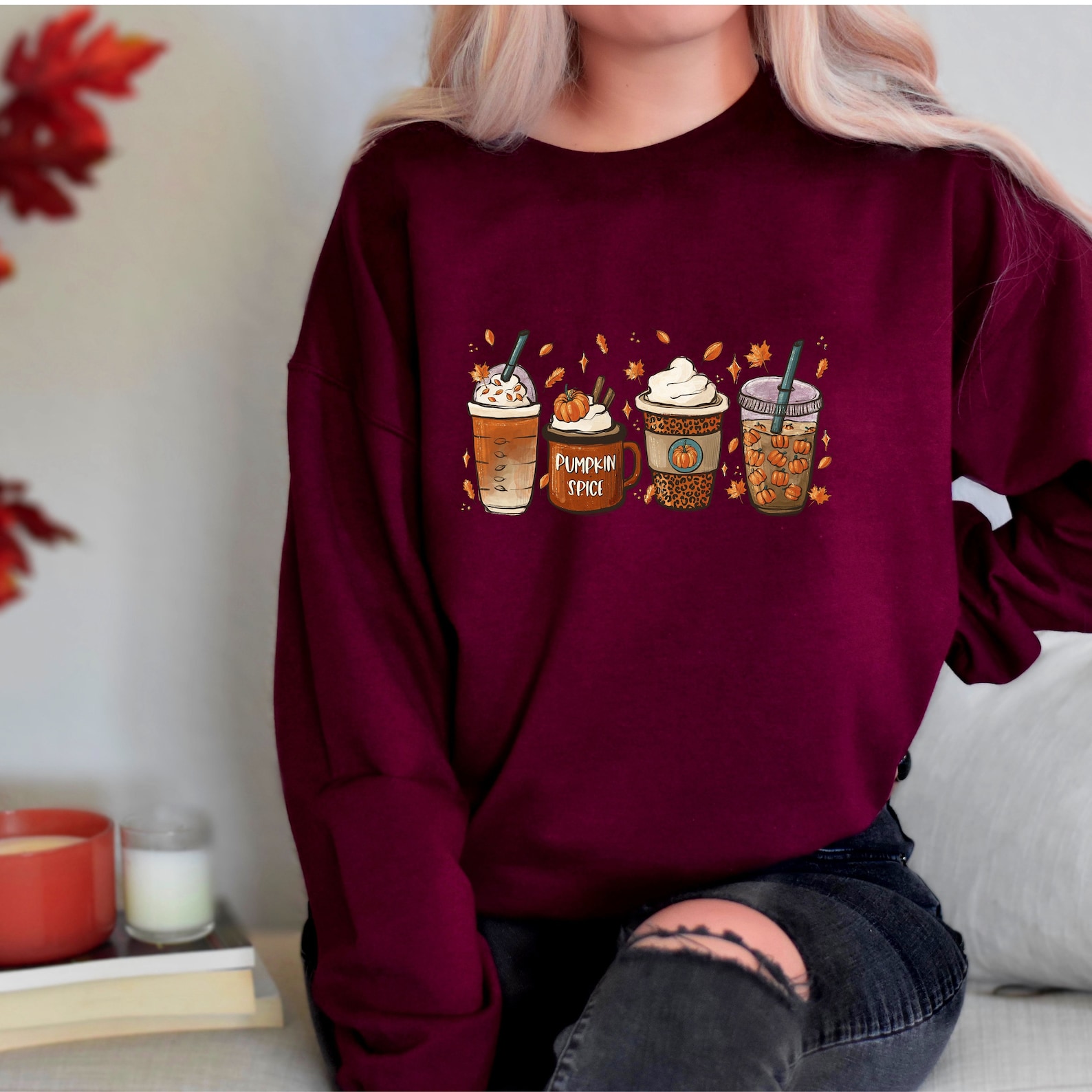 Fall Coffee Sweatshirt Fall Sweater Pumpkin Spice - Etsy