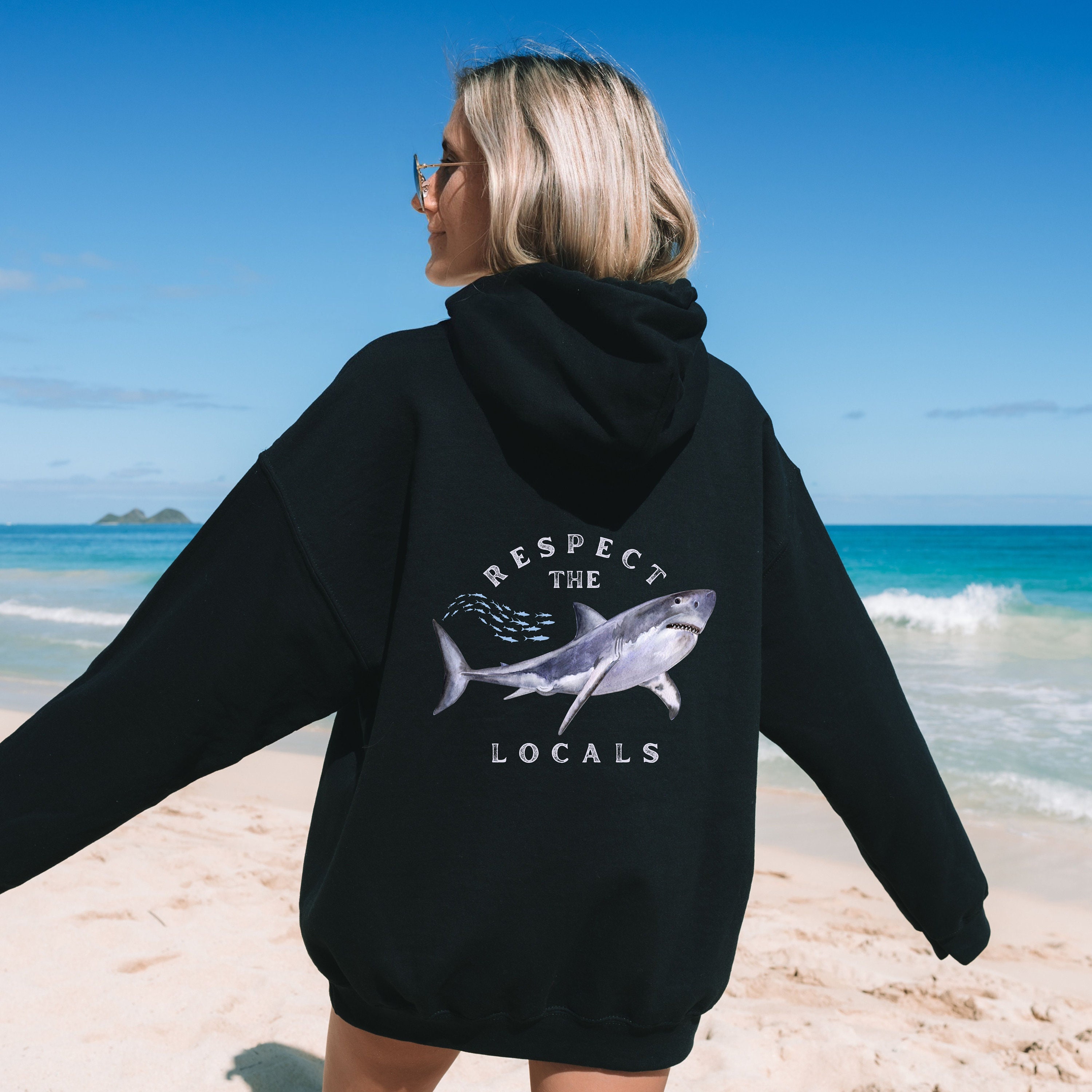 Respect the Locals, Shark Sweatshirt, Respect the Local Sharks Hoodie ...