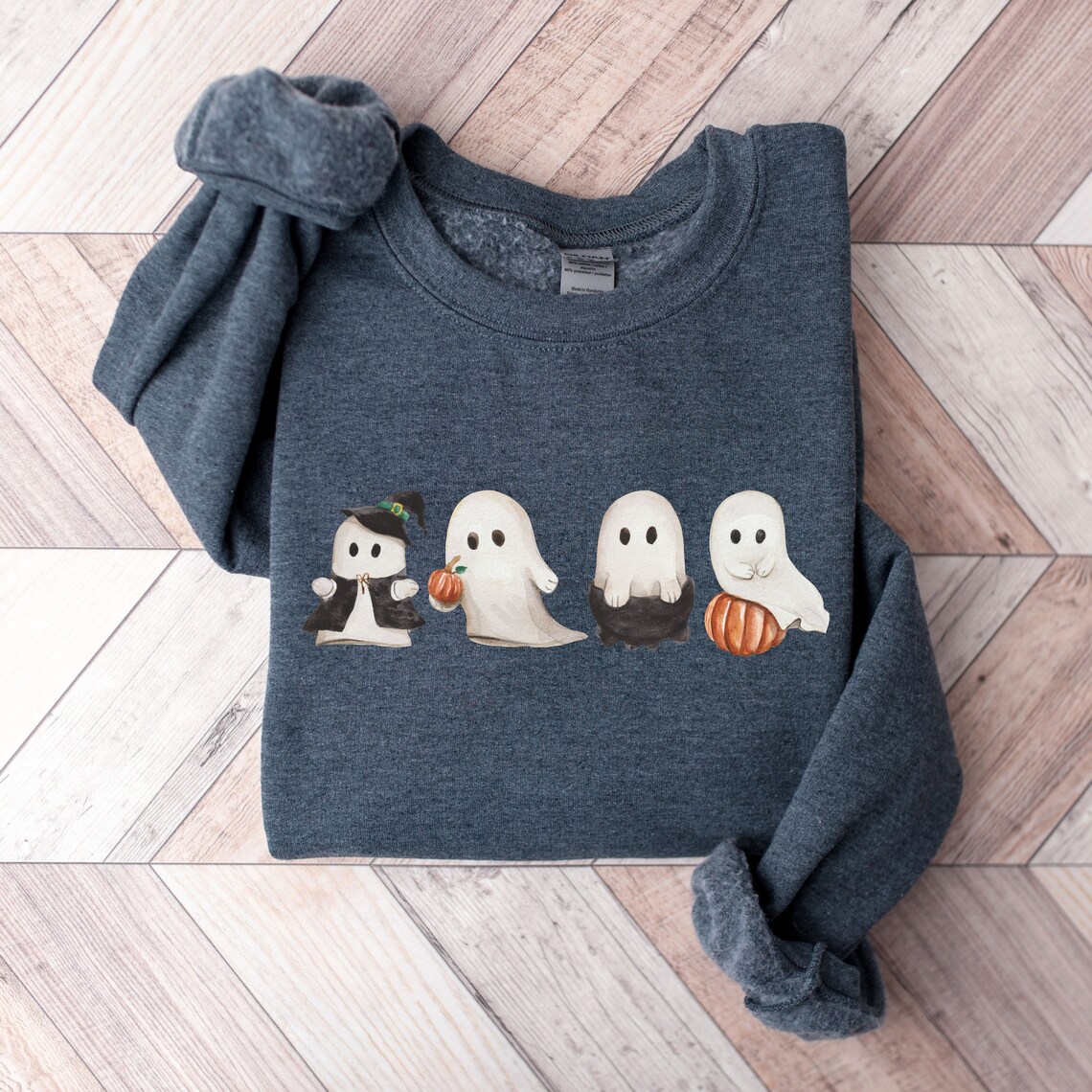 Halloween Sweatshirt Fall Sweater Cute Ghost Sweatshirt - Etsy