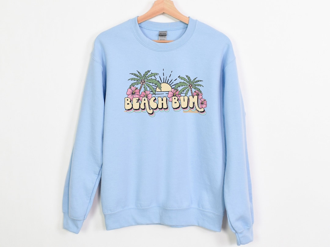 Beach Bum Sweatshirt, Palm Tree Sweatshirt, Ocean Trendy Oversized ...